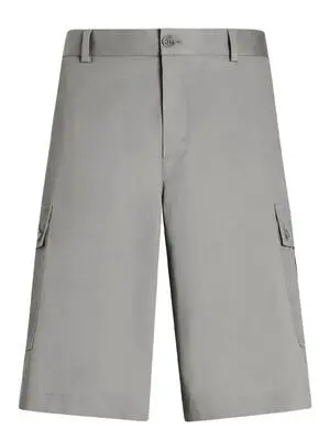 Dolce & Gabbana Cotton Gabardine Cargo Shorts - Grey