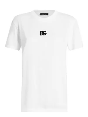 Dolce & Gabbana Jersey T-shirt With Dg Logo - White