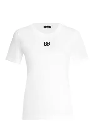Dolce & Gabbana Jersey T-shirt With Dg Logo Embroidery - White