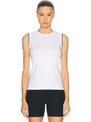 Varley Arton Performance Tank Top White & Forest