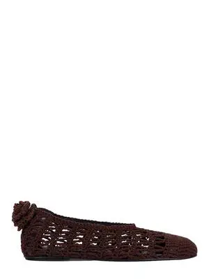 Magda Butrym Crochet Ballet Flat - Brown