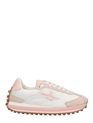 FERRAGAMO Sneakers In Light Calfskin And Textile Fibers - Pink