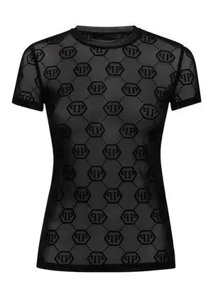 Philipp Plein Monogram Tulle T-shirt - Black