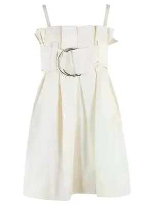 JW Anderson Belted Pleated Mini Dress - Neutrals