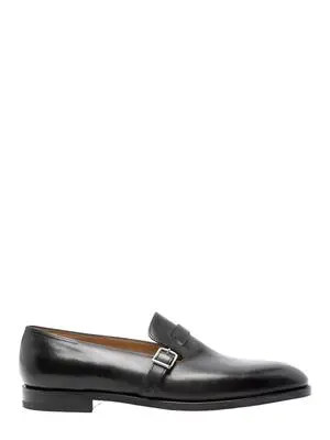 John Lobb Leather Monk Shoes - Black