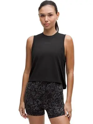 Lululemon Swiftly High-low Cropped Tank Top - Black/black