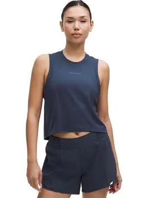 Lululemon Swiftly High-low Cropped Tank Top - Club Blue/club Blue