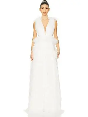 SAU LEE Sabrina Gown - White