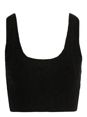 Loulou De Saison Loulou Studio Iris Cropped Cable-knit Tank - Black