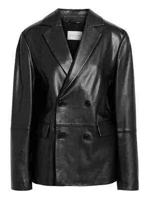 Loulou De Saison Loulou Studio Davao Leather Blazer - Black