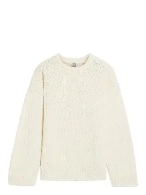 TOTEME Cotton Bouclé-knit Sweater - Cream
