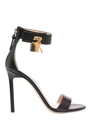 TOM FORD 105mm Leather Padlock Sandals - Black