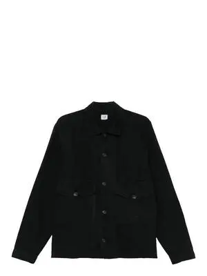 C.P. COMPANY Logo-embroidered Shirt - Black