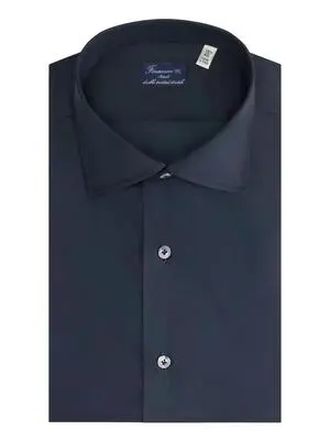 FINAMORE 1925 Classic-collar Button-up Shirt - Blue