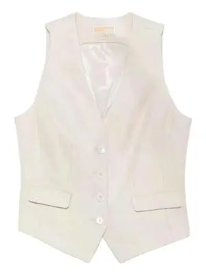 Michael Kors Slub-texture Waistcoat - Neutrals