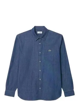 Lacoste Logo-appliqué Denim Shirt - Blue