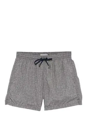 Canali Graphic-print Swim Shorts - Grey