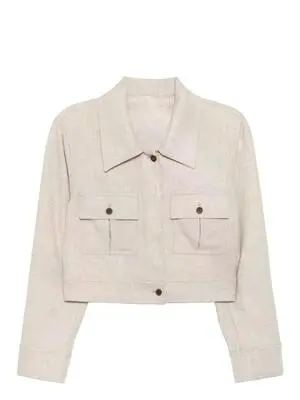 N.peal Cashmere Cropped Jacket - Neutrals