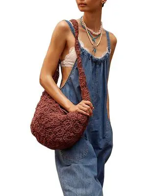 Free People Free People Cotswold Crochet Shoulder Bag Coffee Bean