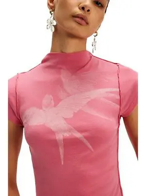 RAGABOND Ragabond Birds In Flight Tee Raspberry