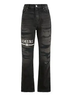 Amiri Ma Bar Logo Straight Jean - Black