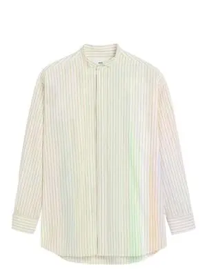 Ami Wingtip-collar Striped Shirt - White