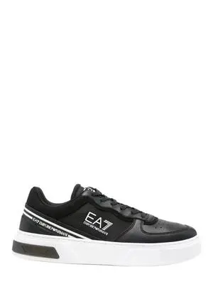 Emporio Armani Logo-patch Sneakers - Black