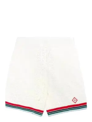 Casablanca Crochet-knit Shorts - White