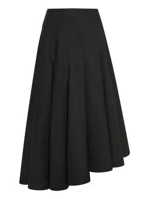 FFORME Rio Asymmetric Midi Skirt - Black