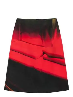 JIL SANDER Printed Midi Skirt - Red