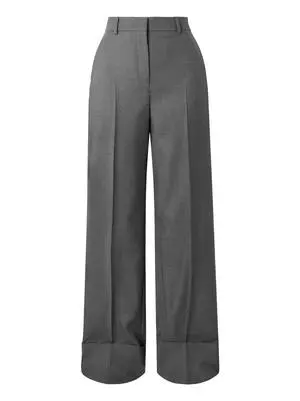 Valentino Garavani Wool-twill Straight-leg Trousers - Gray