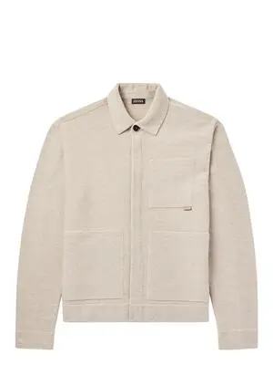 Zegna Wool, Cashmere, Linen And Silk-blend Chore Jacket - Neutrals