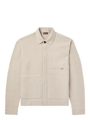 Zegna Wool, Cashmere, Linen And Silk-blend Chore Jacket - Neutrals