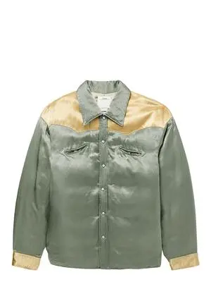 Visvim Panelled Padded Down Jacket - Green