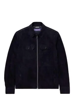 Ralph Lauren Purple Label Ralph Lauren Purple Label Suede Bomber Jacket Navy