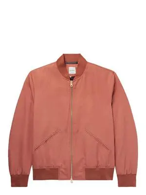 Paul Smith Linen, Cotton And Lyocell-blend Bomber Jacket - Red