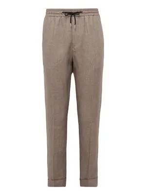 Paul Smith Tapered Linen Trousers - Brown
