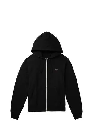 NOAH Logo-embroidered Zip-up Hoodie - Black