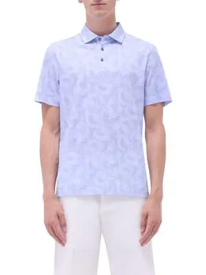 Bugatchi Victor Ooohcotton® Abstract Print Polo - Air Blue