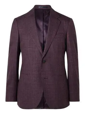 Mr P. Slim-fit Virgin Wool, Silk And Linen-blend Suit Jacket - Burgundy