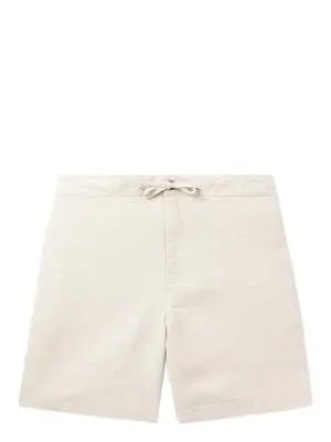 Mr P. Straight-leg Linen And Cotton-blend Shorts - Neutrals