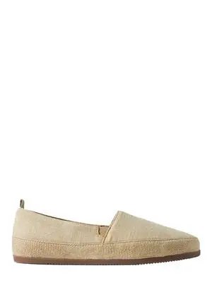 Mulo Garment-dyed Linen Espadrilles - Neutrals