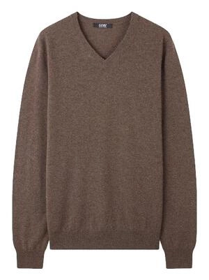 Gobi Cashmere Essential V-neck Cashmere Sweater - Cocoa