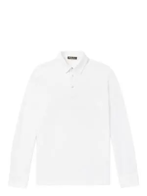 Loro Piana Cotton-piqué Polo Shirt - White
