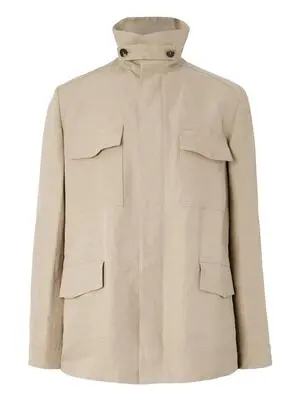 Loro Piana Linen And Silk-blend Field Jacket - Neutrals