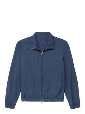 Loro Piana Reversible Storm System® Jersey And Twill Bomber Jacket - Blue