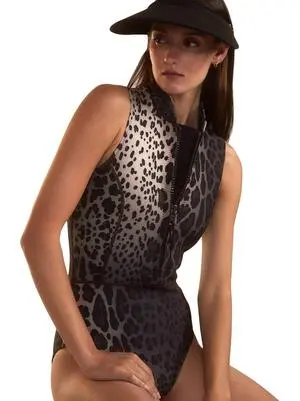 Cynthia Rowley Carve Sleeveless Wetsuit - Leopard