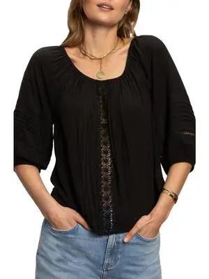 Sanctuary Lace Inset Top - Black