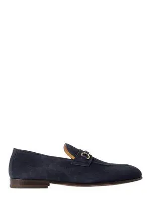 Brunello Cucinelli Embellished Suede Loafers - Blue