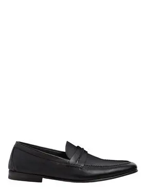 Zegna Natural Grain Leather Loafer - Black Solid